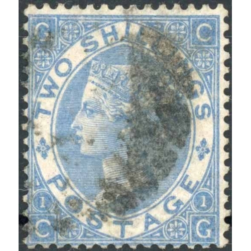 1867 SPRAY OF ROSE WATERMARK The rare 2/- cobalt single used example CG ...