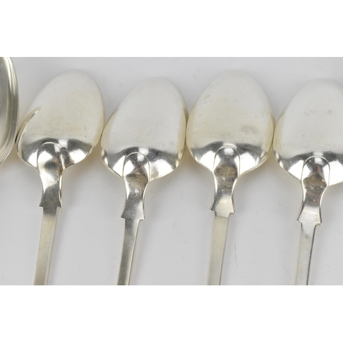 A set of nine Victorian Scottish silver table spoons by James McKay ...