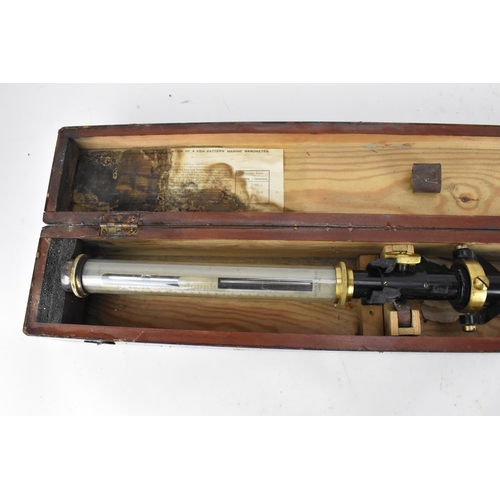 An early 20th century Meteorologists Kew pattern marine barometer by F ...
