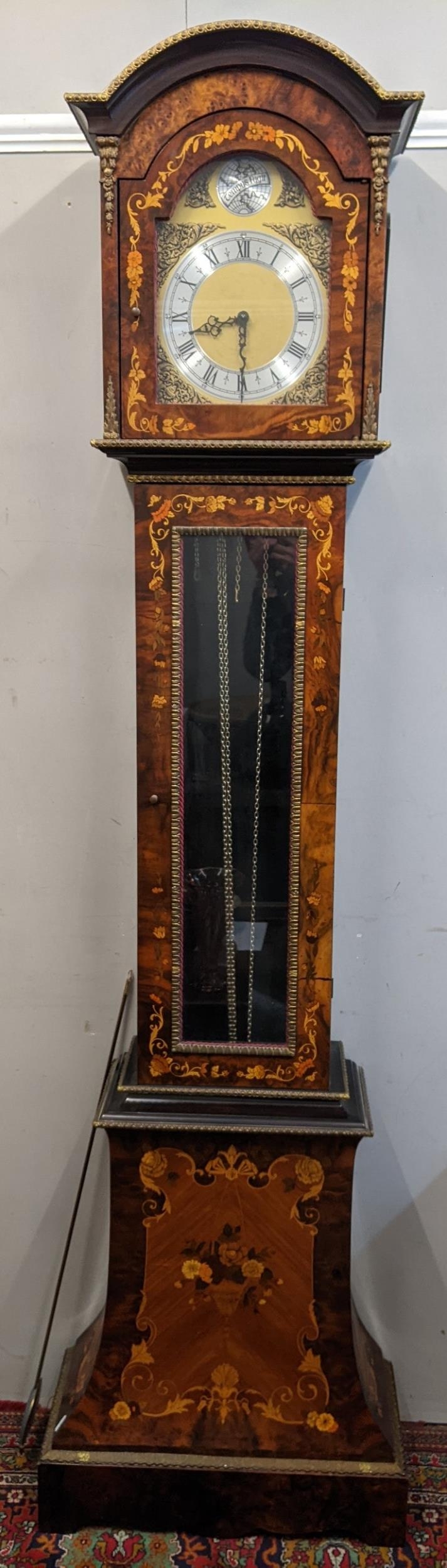 A reproduction burr yew longcase clock - auctions & price archive
