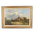 John Duvall (1816-1892) British, depicting two stablemen with donkeys ...