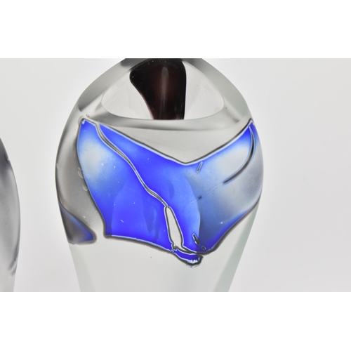 Anthony Wassell (contemporary) British two triangular shaped glass ...