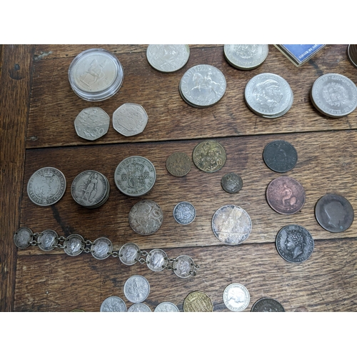 A selection of British and foreign coins and banknotes to include pre ...