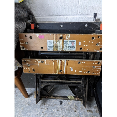 Two Black and Decker folding Workmate benches, and various cased and ...