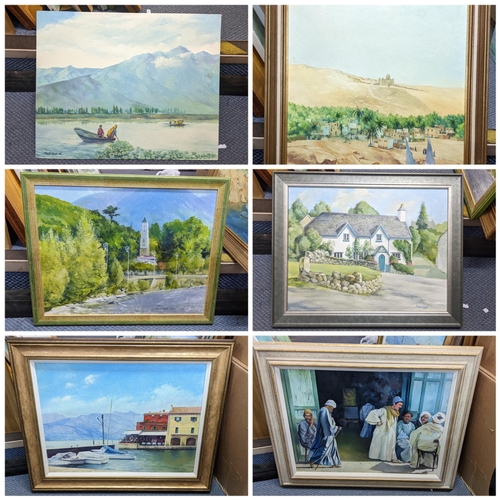 A collection of Fred Lloyd oil paintings to include one depicting a ...