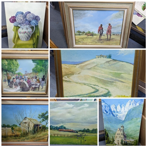 A collection of Fred Lloyd oil paintings to include one depicting a ...