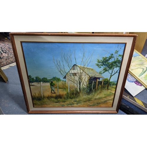 A collection of Fred Lloyd oil paintings to include one depicting a ...