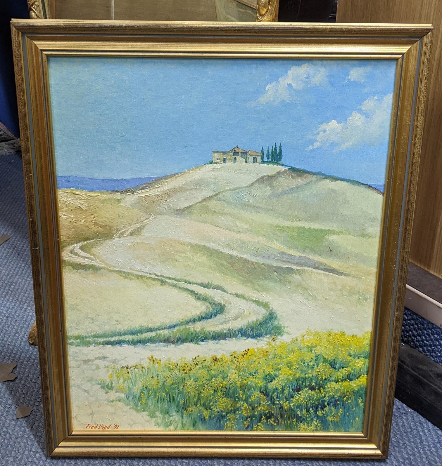 A collection of Fred Lloyd oil paintings to include one depicting a ...