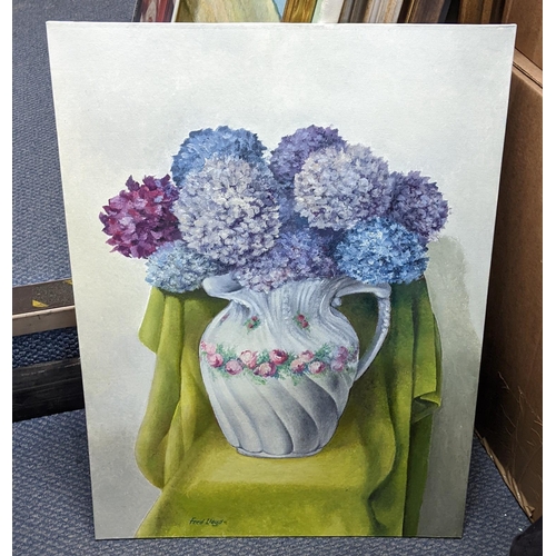 A collection of Fred Lloyd oil paintings to include one depicting a ...