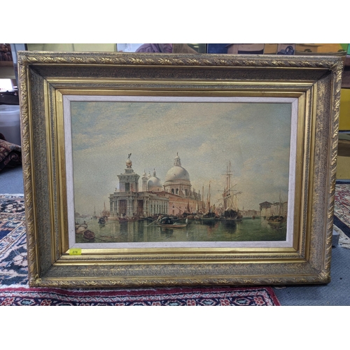 A Venetian print depicting a canal landscape (originally by Edward Cook ...