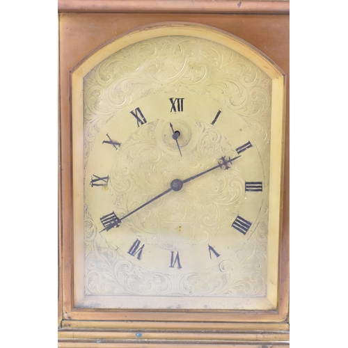 A 19th century English gilt metal repeater goliath carriage clock, the ...