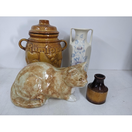 Two west German vases, a twin handled Kingston Pottery vase decorated ...