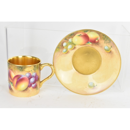 Six Royal Worcester porcelain coffee cans and saucers, by William Roberts, post-war, artist signed,