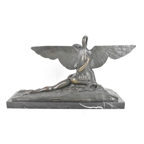 A patinated bronze figure of Leda and the Swan, after Amleto Gennarelli (Italian, 1881–1943), 20th c