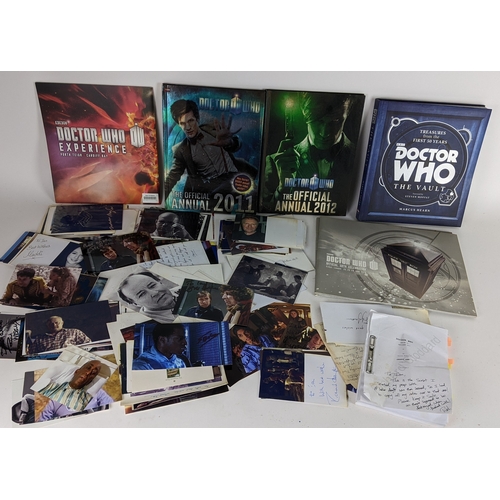 A collection of loose Doctor Who autographs on photos and letters ...