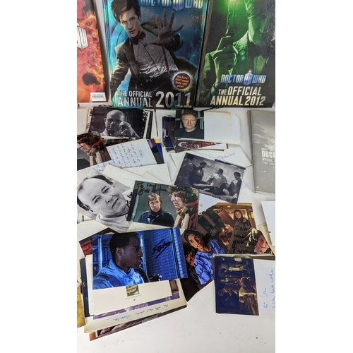 A collection of loose Doctor Who autographs on photos and letters ...