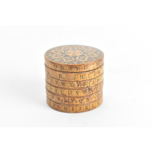 A 19th century rare Tunbridge ware alphabet combination sovereign box ...