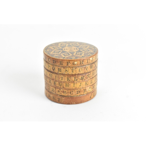 A 19th century rare Tunbridge ware alphabet combination sovereign box ...