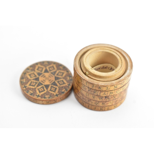 A 19th century rare Tunbridge ware alphabet combination sovereign box ...