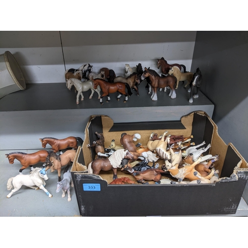 A quantity of Schleich model horses, various breeds. Location: G2 If there is no condition report sh