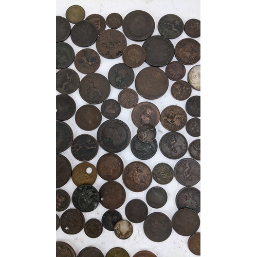 A collection of British and other copper coinage to include Charles II ...
