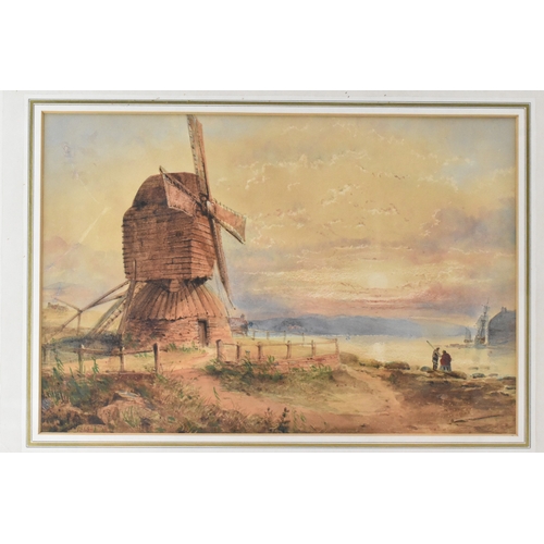 John Storey (1828-1888) A watercolour entitled 'Windmill at Sundown ...