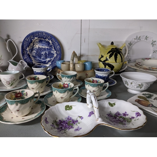 A selection of table ceramics to include a Foley china Springtime ...