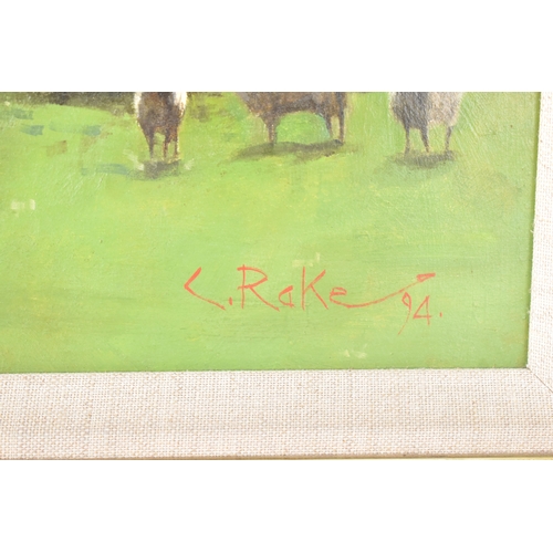 Charles Rake (B.1946) An oil on board entitled 'The Old Farm', signed ...