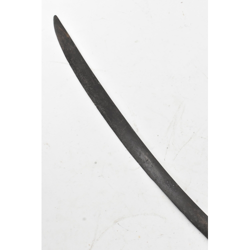 A 19th century Ceylonese kastane sword, the single-edged slightly ...