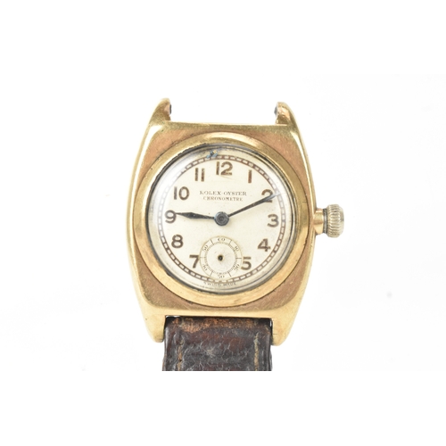 A Rolex Oyster Chronometer, manual-wind, gents, 9ct gold wristwatch ...