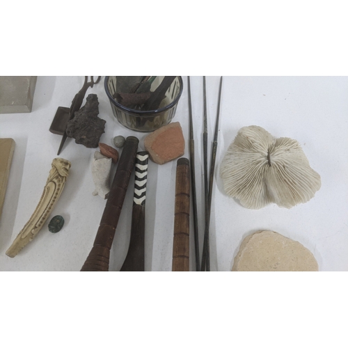 A collection of archaeological and metal detector finds to include a ...