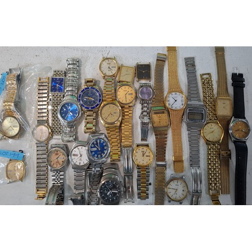 A quantity of vintage gents watches to include a Summit Geneve gold ...