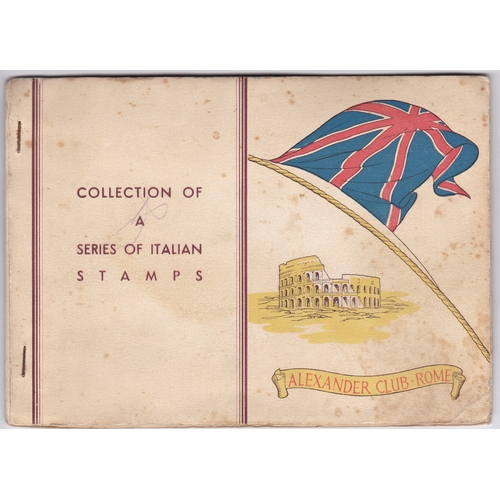 Italy 1945 Booklet issued by the Alexander Club Rome annotated in the ...