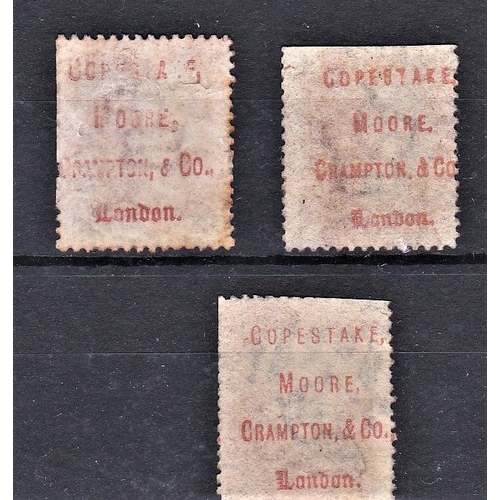 Great Britain 1864 definitives SG 43 used 1d x3 with Copestake Moore ...