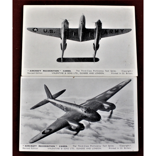 British WWII Valentines "Aircraft Recognition" cards (47 in total ...
