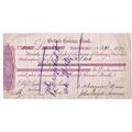 Cheques - British Guiana Bank Demerara 1897 cheque-first and third of ...
