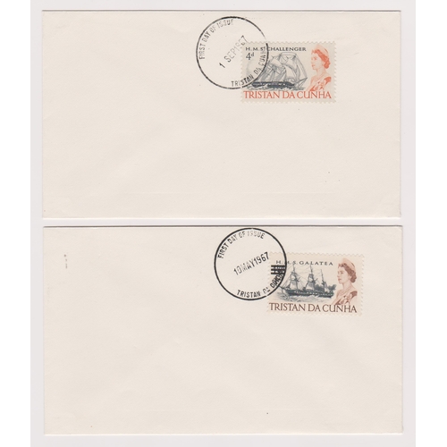 Tristan Da Cunha 1967-(2x) unaddressed envelopes cancelled 1st day of ...