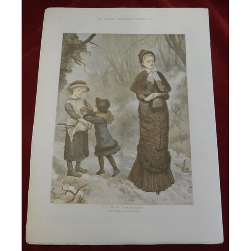 Pages from the Graphic Christmas Number 1880 - with coloured drawings ...