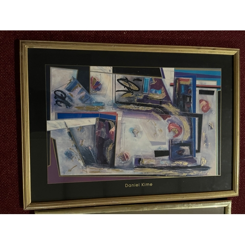 Daniel Kime Abstract Print and a Parisian Colour Print, Signed (Largest ...