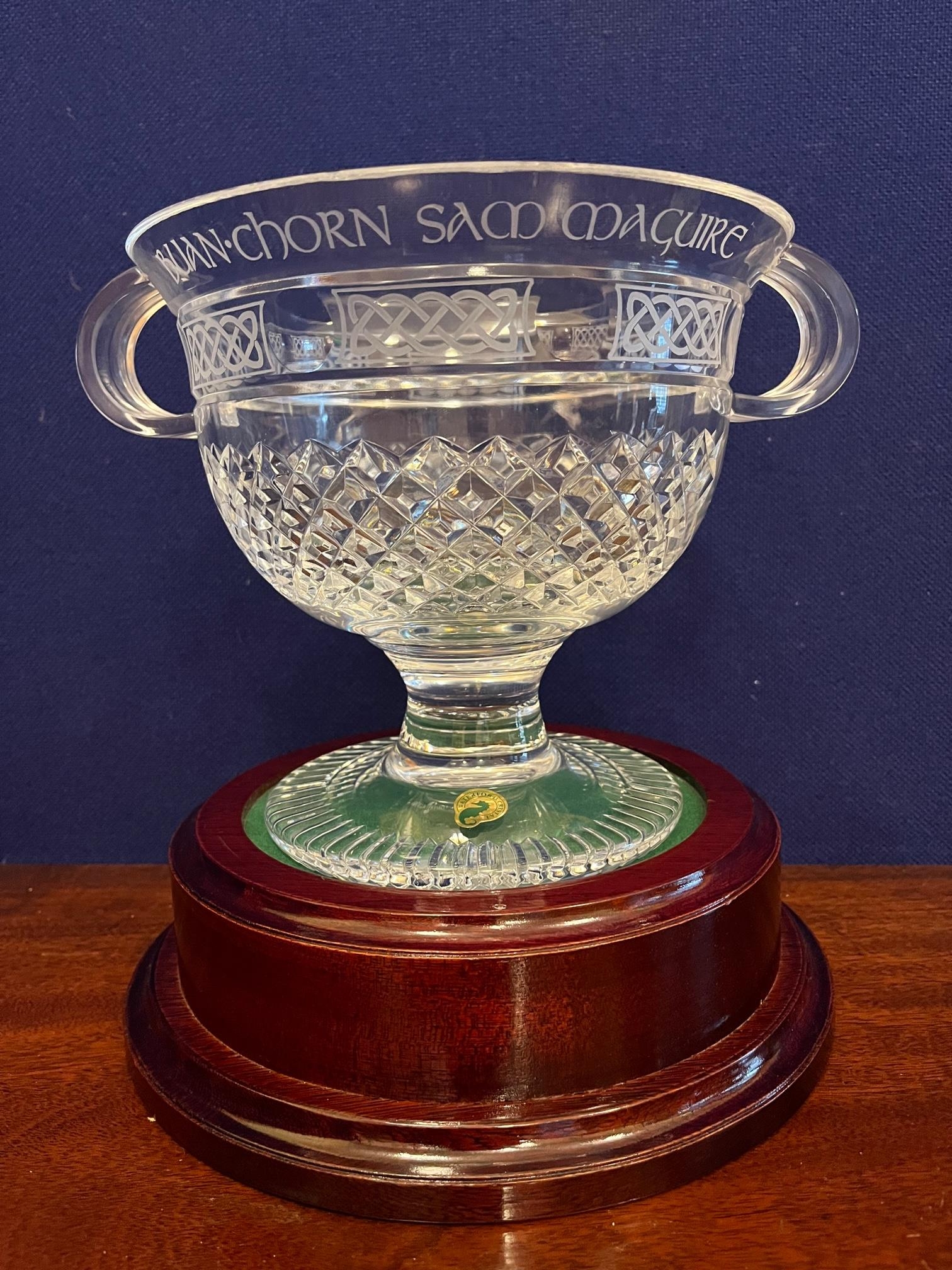Unique Waterford Crystal Replica of Sam Maguire Cup. Five Made of which One was Presented to Bill Cl