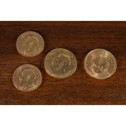 A SET OF TWO SOVEREIGNS AND TWO 1/2 SOVEREIGNS. One full sovereign ...