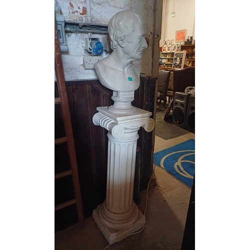 Classical Bust Figure on Column with some damage