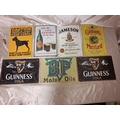 Lot of 7 Tin Advertising Signs - modern (30cm x 22cm)