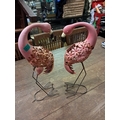 Pair of Metal Flamingo Bird Figures (60cm Tall)
