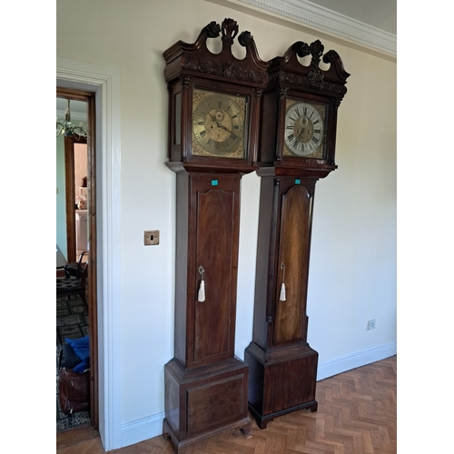 18th Century Irish Mahogany Longcase Clock with Brass Dial, 8 Day ...