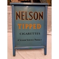 Original Antique Nelson Cigarettes Tin Sign in Pine Frame (54cmx 76cm)
