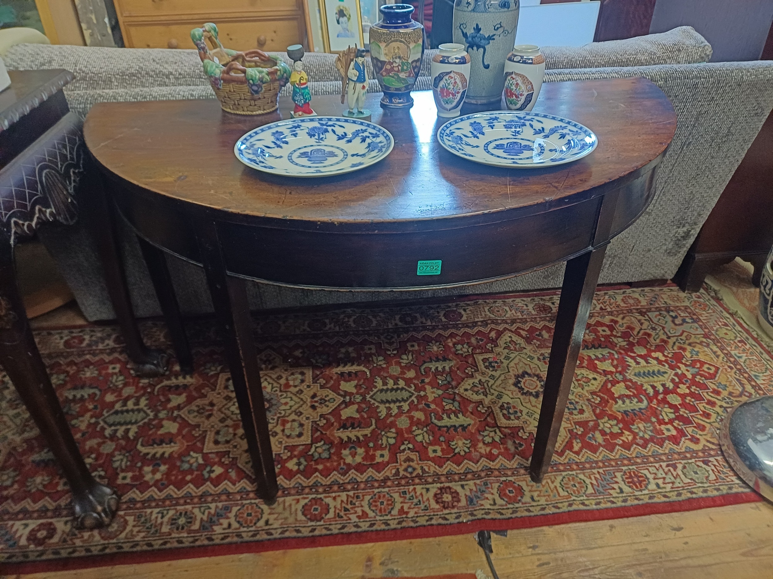 Georgian Mahogany Half Moon Side or Hall Table
