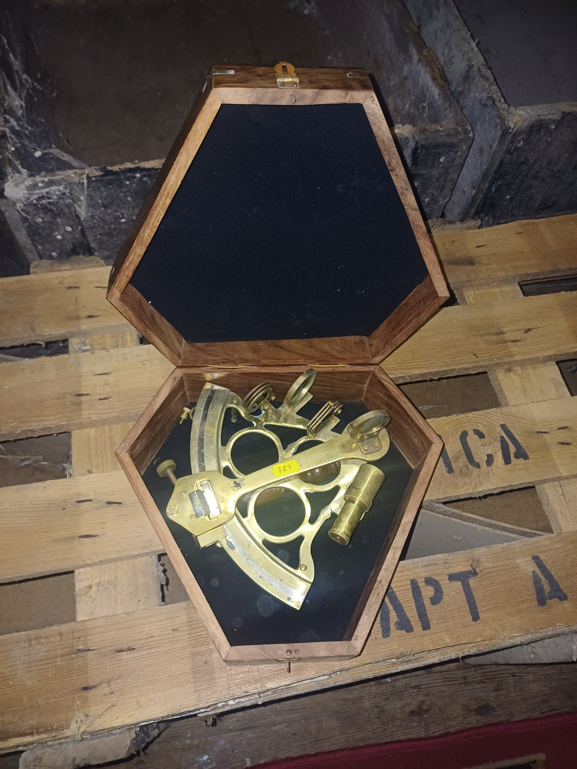 Brass Ships Sextant in Hardwood Case
