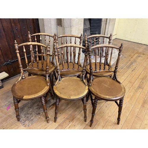A set of six spindle back kitchen chairs (6)