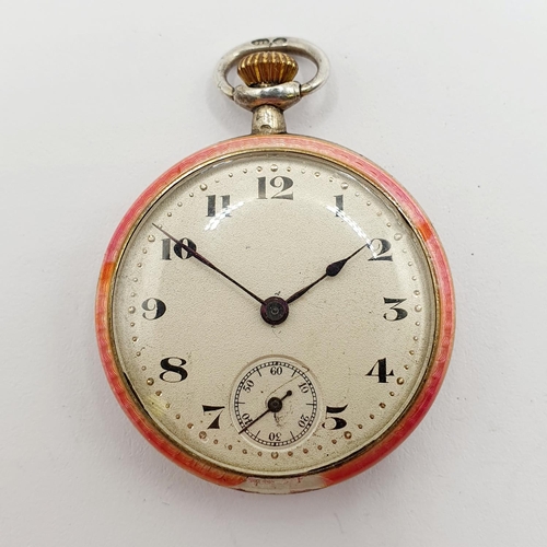 An early 20th century Rolex fob watch, with pink enamel decoration, 30 ...